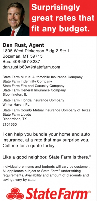 Surprinsingly Great Rates that Fit Any Budget, Dan Rust - State Farm ...